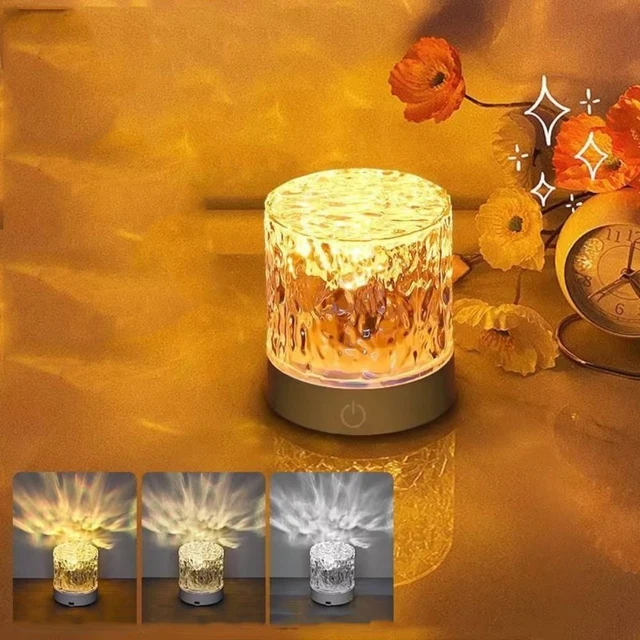 ROTATING WATER RIPPLE Projector Night Light 3 Colors Aurora Projection ...