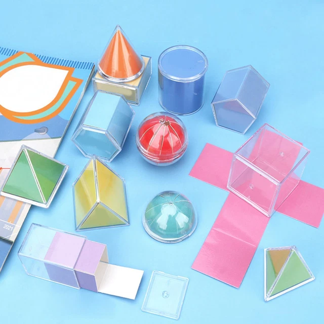 12 PIECES GEOMETRIC Shapes Blocks Montessori Educational Toy Pattern ...