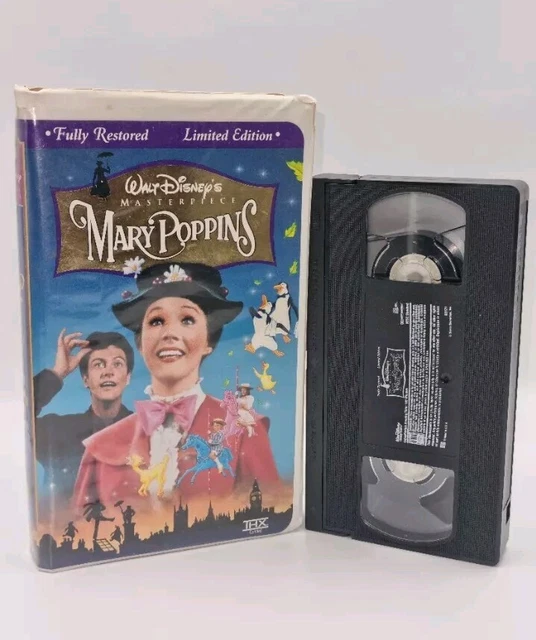 MARY POPPINS VHS Tape Walt Disney Home Video Rare Clamshell Limited ...