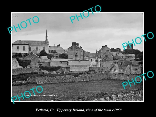 OLD POSTCARD SIZE PHOTO OF FETHARD TIPPERARY IRELAND VIEW OF THE TOWN ...