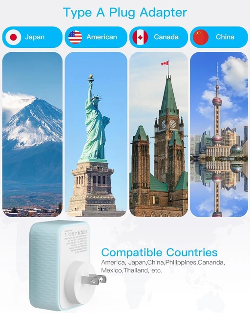 JAPAN TRAVEL ADAPTER, 2 Pack AU to Japan Plug Adapter,Type a Travel ...