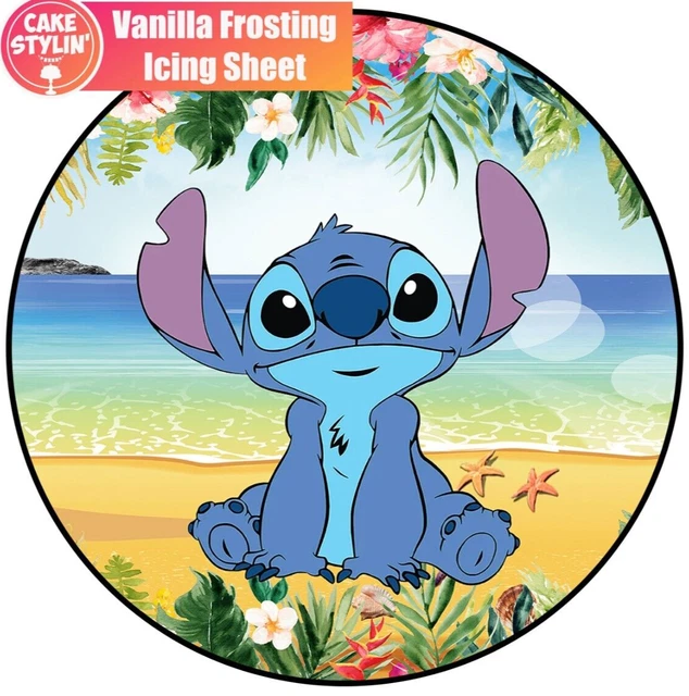 STITCH EDIBLE ICING Sheet Cake Topper Kids Disney Birthday Party $12.95 ...