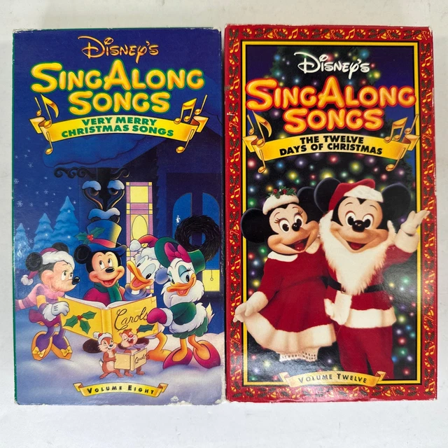 DISNEY'S SING ALONG Songs VHS Volume 8 & 12 Twelve Days & Very Merry ...