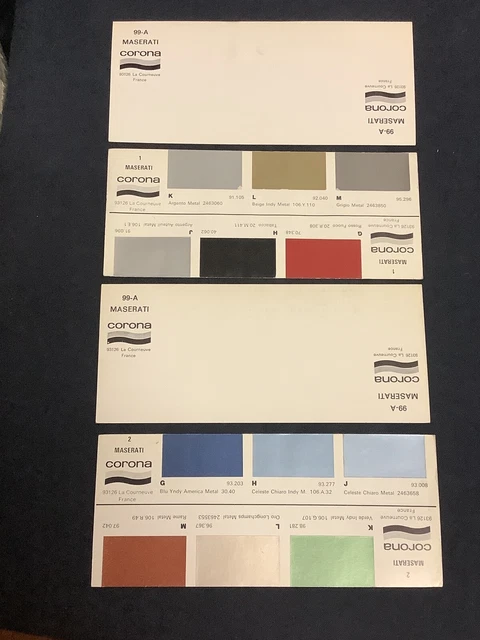 RARE NUANCIER COLOR Chart Book Original Colors 1960~70's MASERATI £138. ...