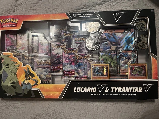 POKEMON TCG LUCARIO V & Tyranitar V Collector's Box - 14 Packs $149.99 ...