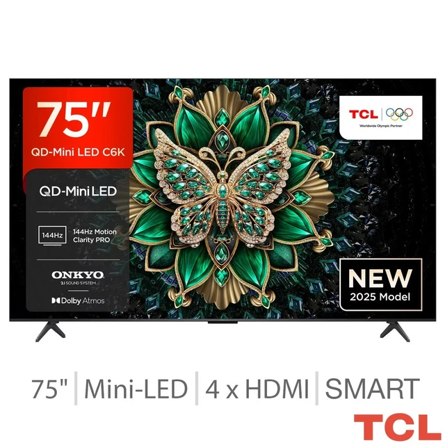 TCL 75C6K 75 Inch Mini LED Smart TV £959.19 - PicClick UK