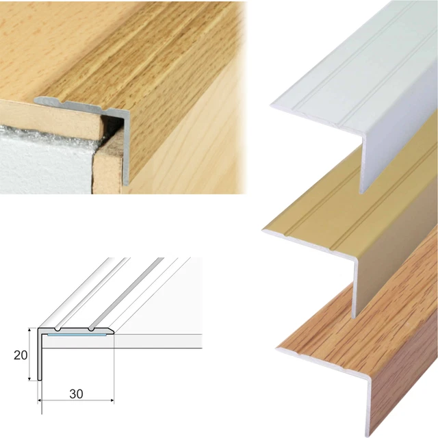 ALUMINIUM STAIR NOSING Edge Trim Step Nose Edging Nosings For Carpet ... ALUMINIUM STAIR NOSING Edge Trim Step Nose Edging Nosings For Carpet ...