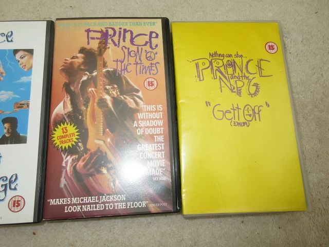 PRINCE VHS VIDEOS graffiti bridge, cherry moon, sign of the times, get ...