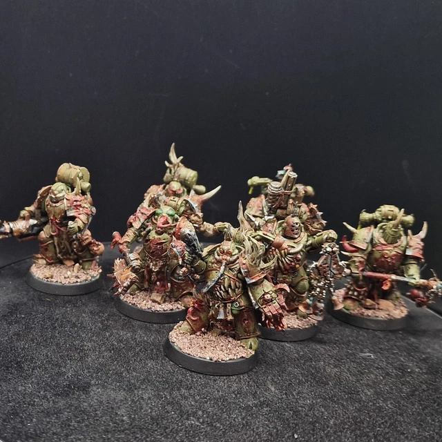 PRO PAINTED WARHAMMER 40k chaos death guard plague marines ×7 J1 games ...
