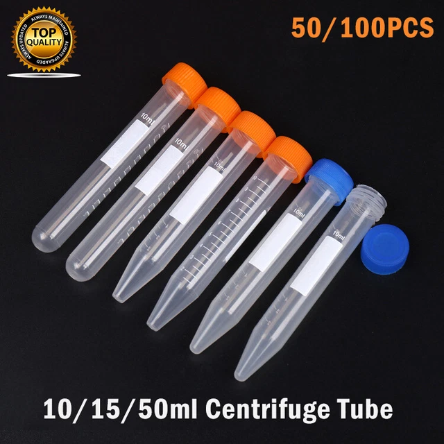 10/15/50ML PLASTIC CENTRIFUGE Lab Test Tube Vial Sample Container ...