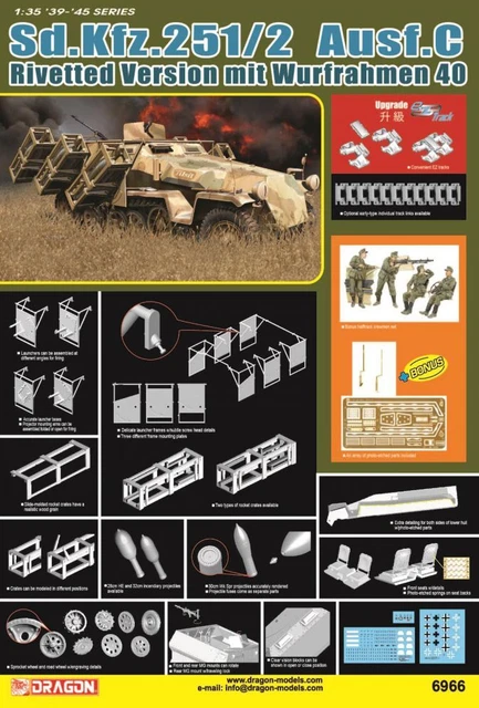DRAGON 6966 - 1:35 Sd.Kfz.251/1Ausf.C Rivetted Version - Neu EUR 26,06 ...