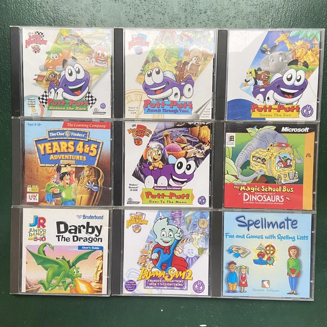 90’S CHILDREN’S CD-ROM PC Games Bundle x 10 Putt Putt Pajama Sam ...