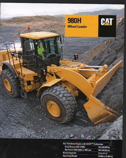 CATERPILLAR &980H& WHEEL Loader Brochure Leaflet £6.00 - PicClick UK