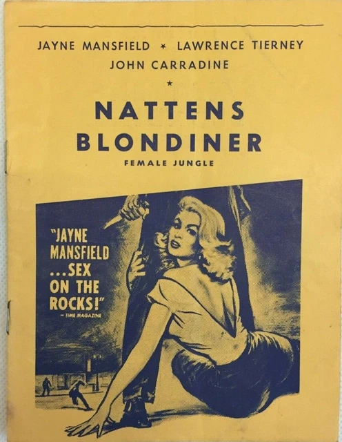 FEMALE JUNGLE LAWRENCE Tierney Jayne Mansfield Vintage 1956 Danish ...