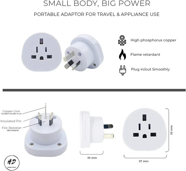 SAA RCM UNIVERSAL Australia Travel Power Plug Adapter Converter US/USA ...