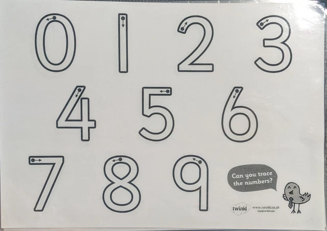 TEACHING RESOURCE - EYFS Number Tracing Five 0-10 & Five 0-9 Laminated ...