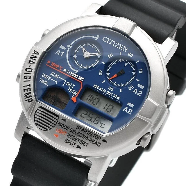 CITIZEN COLLECTION RECORD LABEL ANA-DIGI TEMP JG0070-20L Montre Cadran ...