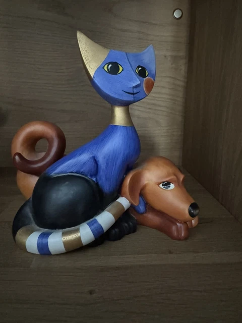 GOEBEL ROSINA WACHTMEISTER Katzenfigur Bella + Oskar / Katze mit Hund Neuwertig EUR 1,00 ...