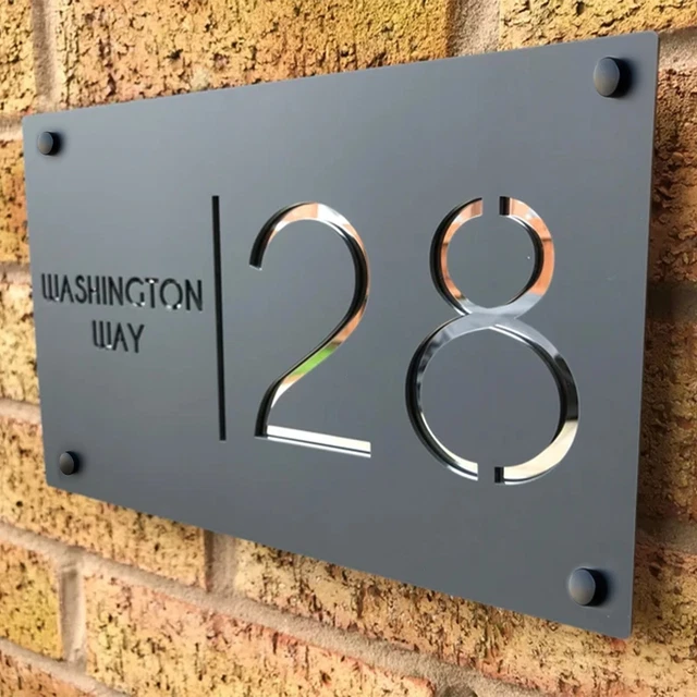 DOOR SIGN HOUSE Numbers Street Name Laser Cut Custom House Number ...