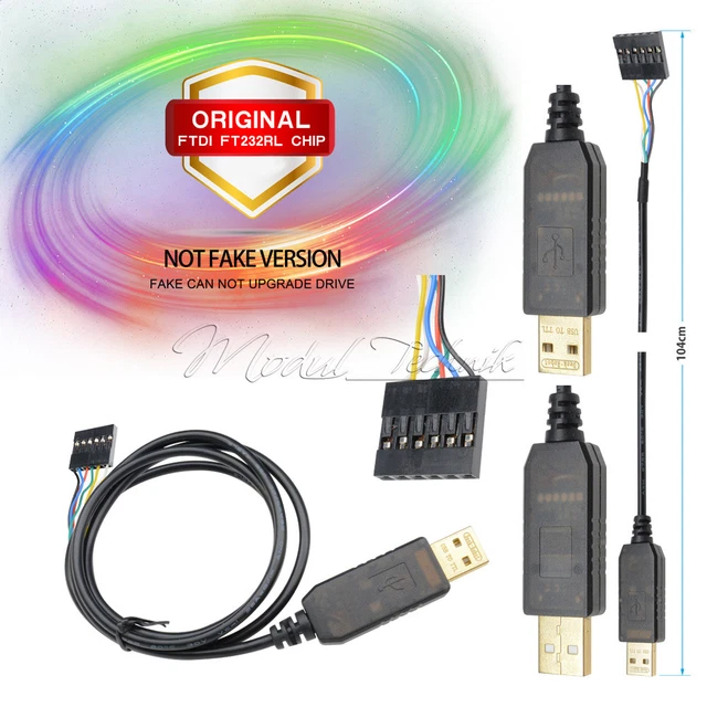 ORIGINAL FTDI FT232RL USB to TTL Serial Converter Adapter Cable 6Pin ... ORIGINAL FTDI FT232RL USB to TTL Serial Converter Adapter Cable 6Pin ...