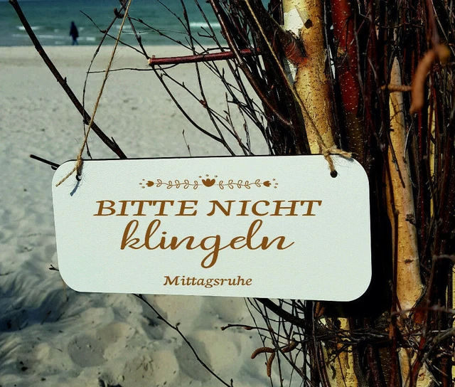 BITTE NICHT KLINGELN Mittagsruhe Schild Holzschild Schild weiß ...