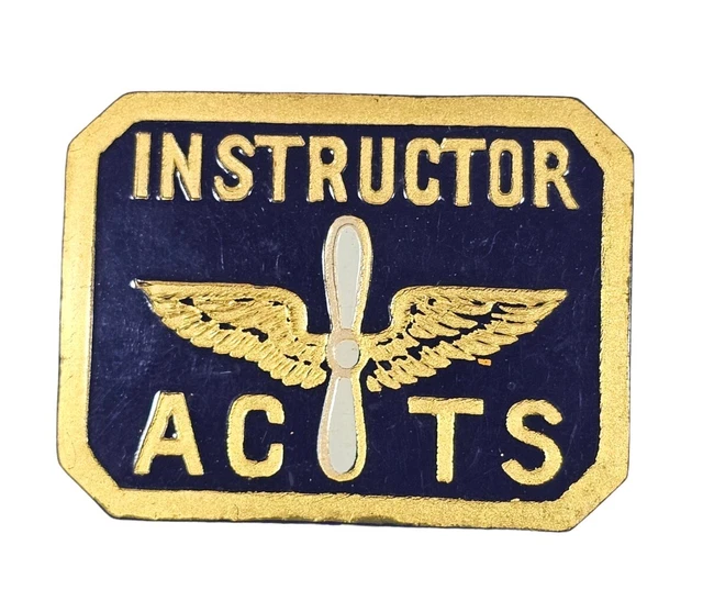 VINTAGE WW2 PLASTIC Army Air Corps ACTS Tactical School Instructor Pin ...