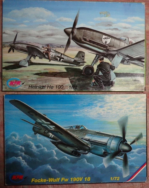 HEINKEL HE 100 & Focke-Wulf FW 190 V18 MPM 1/72 n Dragon Revell Special ...