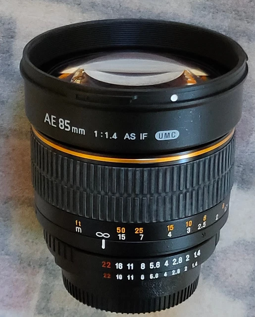 SAMYANG/ROKINON 85 MM f1,4, IF, MF, Superior AE Version, Nikon F Fit ...