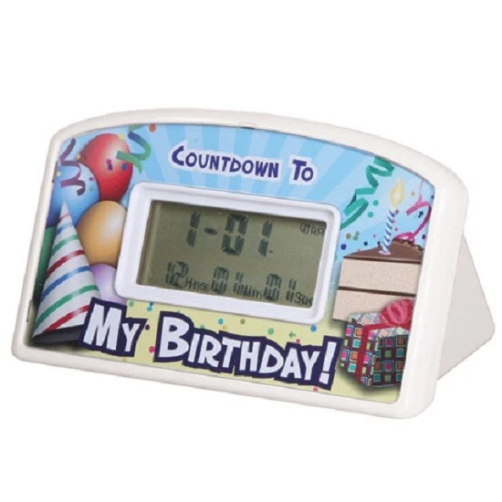 BIGMOUTH HAPPY BIRTHDAY Countdown Desktop Timer Clock Gag Gift Kids to ...
