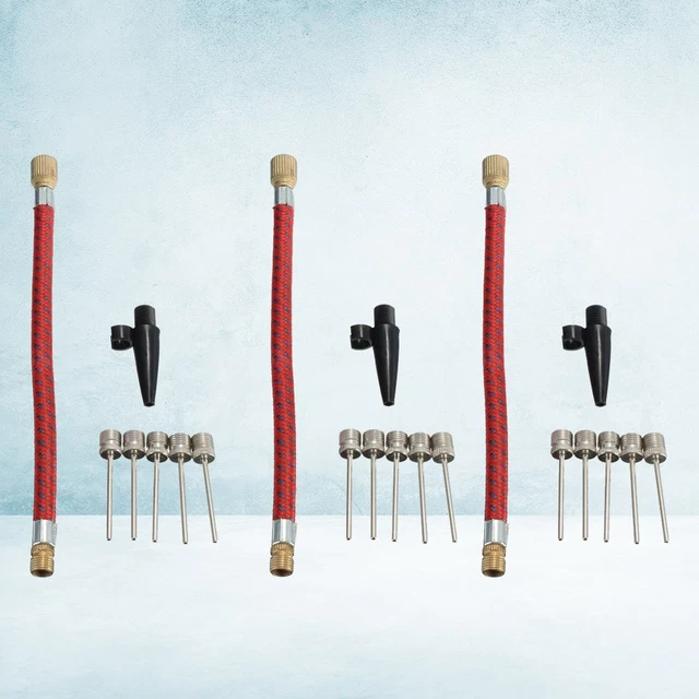 3 PACK BIKE Valve Adapter Set Air Pump Connect Pipe Inflator Hose ...