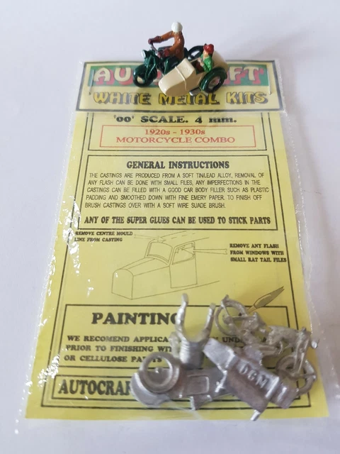 OO GAUGE PRE-WAR 1920s - 1930s MOTORCYCLE & SIDECAR 1/76 4MM METAL KIT ...