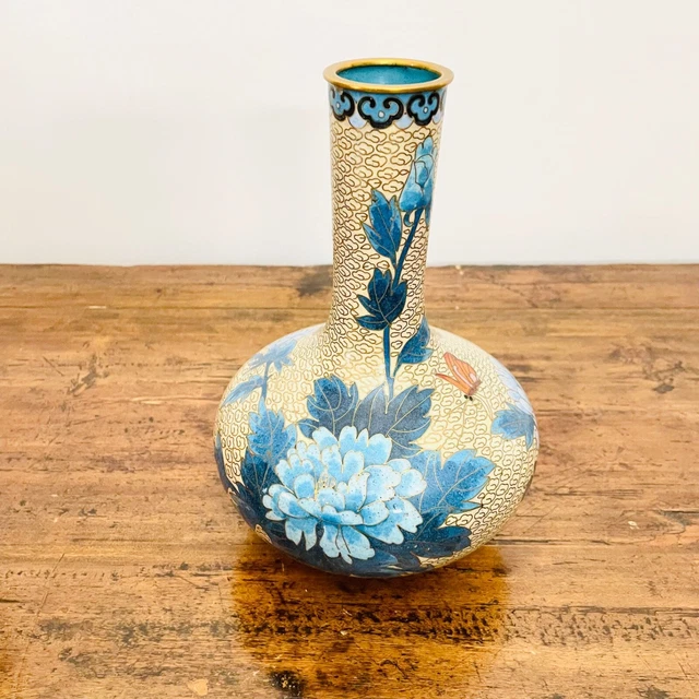 1950S CHINESE CLOISONNÉ vase – Blue and gold $373.21 - PicClick AU