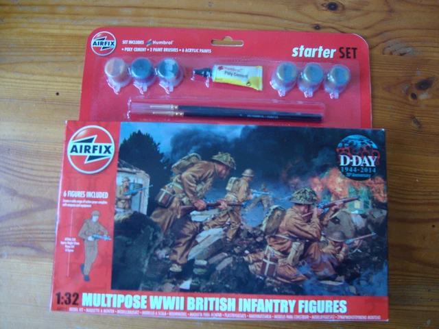 AIRFIX MULTIPOSE WWII British Infantry Figures 1.32 A55211 £10.00 ...