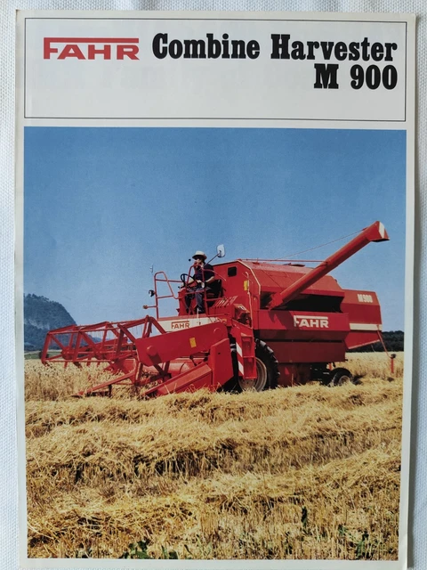 MOISSONNEUSE BATTEUSE FAHR M 900 Prospectus Combine Harvester Brochure EUR 6,00 - PicClick FR