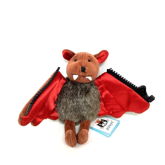 JELLYCAT ZAPPY BATTY Plush Brown & Red Retired Rare 2000s J166 With ...