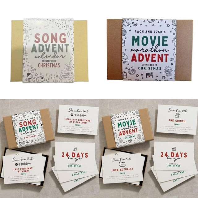 CHRISTMAS ADVENT CALENDAR Card With 24 Day Countdown For Holiday ...