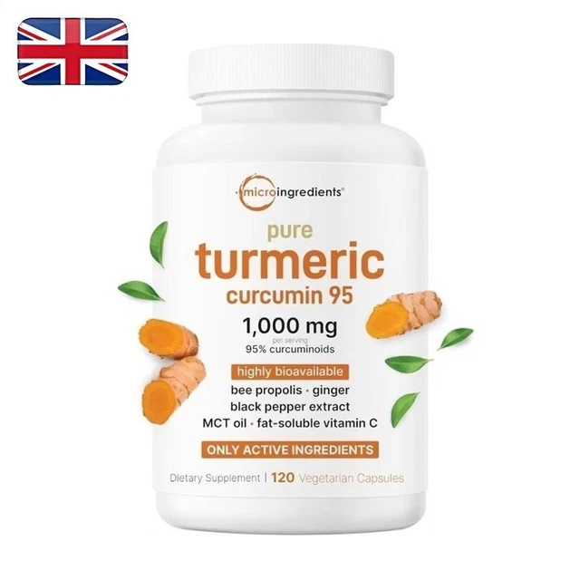 1~3X 1000MG | 95% Pure Turmeric Curcuminoids Curcumin Supplement 120 ...