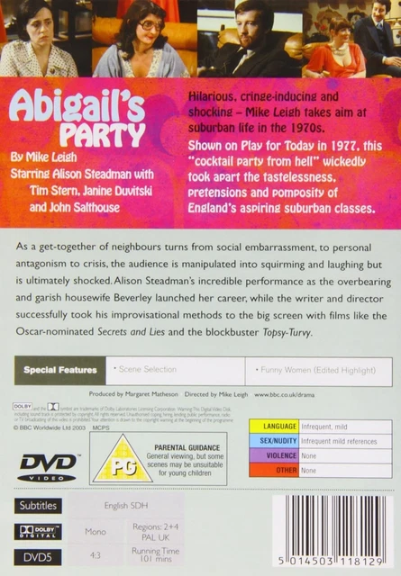 ABIGAIL'S PARTY (DVD) Duvitski Janine Salthouse John Steadman Alison ...