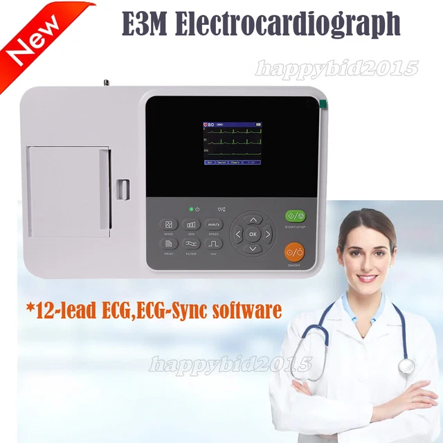 ECG PORTABLE CONTEC E3M ECG/EKG électrocardiogramme machine ECG, 12 ...