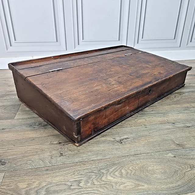 ANTIQUE VICTORIAN WRITING Slope Desk Table Lectern Stationary Box ...
