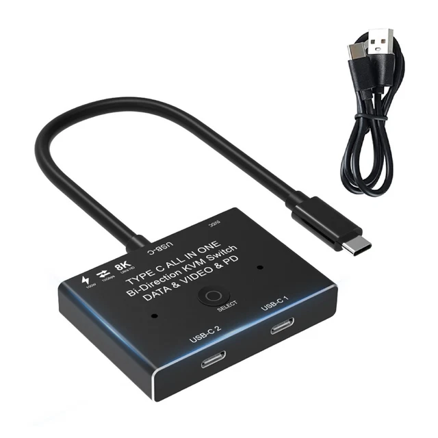 Usb C Bi Direction Switcher Type C Splitter 2x1 1x2 Kvm Switch Data Video Pd 3 0 Eur 45 04