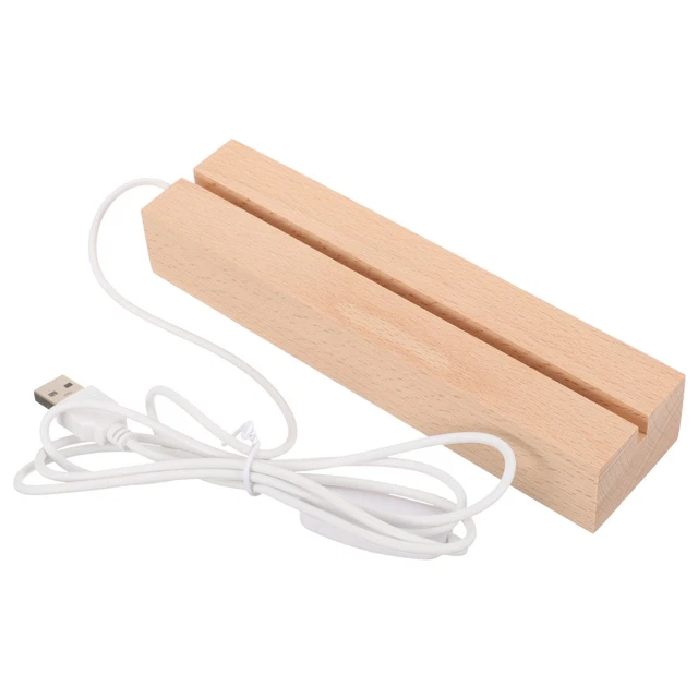 LED LIGHT STAND Base for Crystal Rectangle Lights Display Bases Wood £ ...