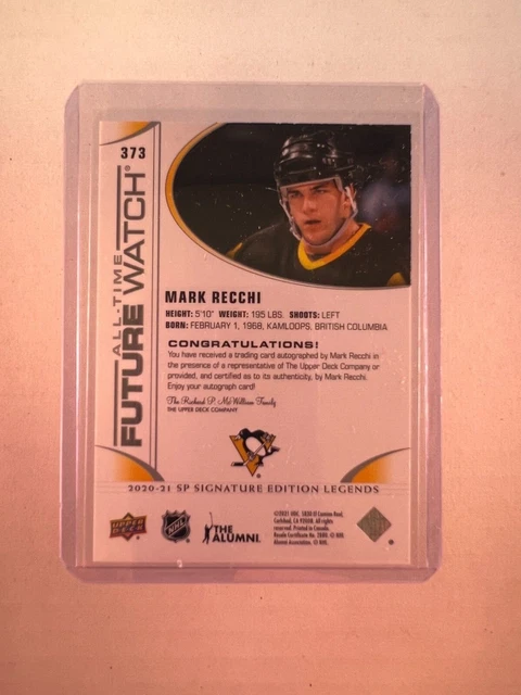 2020-21 SP SIGNATURE Edition Legends Mark Recchi All Time Future Watch ...