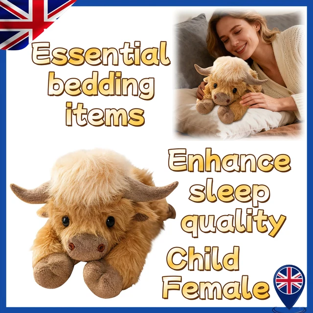 HIGHLAND COW WEIGHTED Plush Pillow | Heated Stuffed Animal Warm Gift £ ...