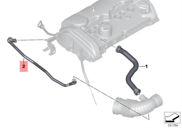 GENUINE BMW F20 F20N F21 Crankcase Ventilation Vent Tubing OEM ...