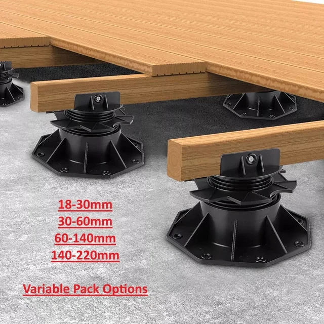 ADJUSTABLE DECKING PEDESTAL-RISER 18-215 mm Pack of 10 £16.99 - PicClick UK