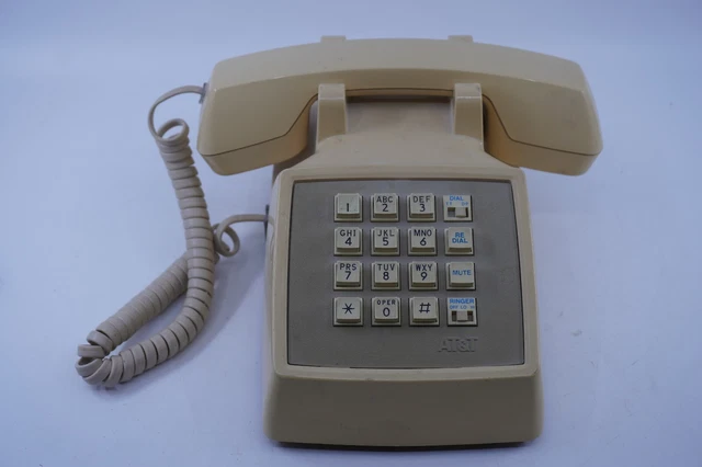 VINTAGE AT&T 100 Touch-Tone Corded Landline Push Button Desk Phone W/Cord Beige £15.97 - PicClick UK