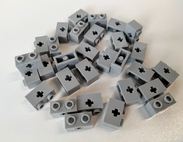 30X LEGO® TECHNIC stone 1x2 with axle hole / cross hole 32064 light ...