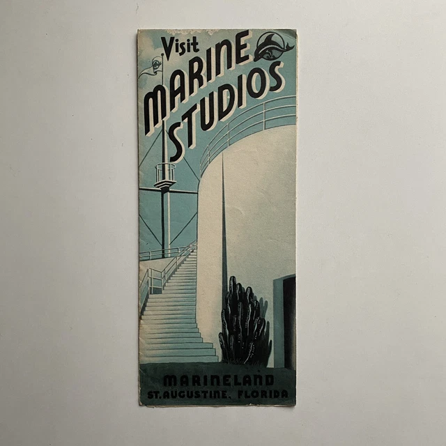 VISIT MARINE STUDIOS Brochure St Augustine Florida 1940's Marineland $7 ...