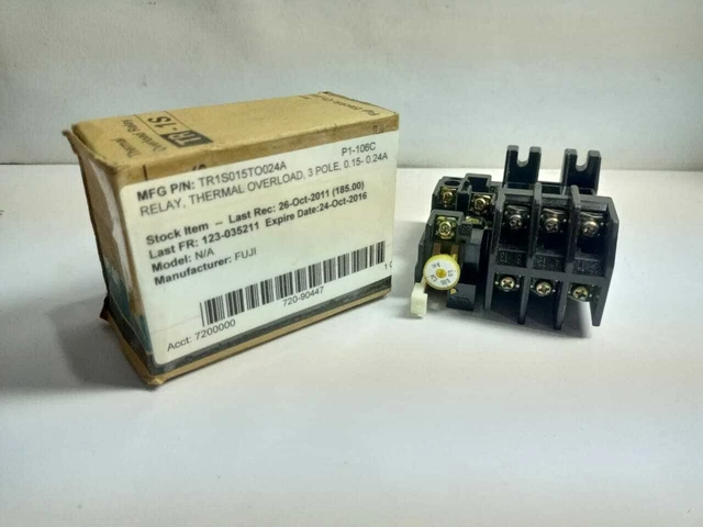 FUJI TR-1S/3 RELÈ di Sovraccarico Termico 3Pole 0.15-0.24A Giappone EUR 68,34 - PicClick IT